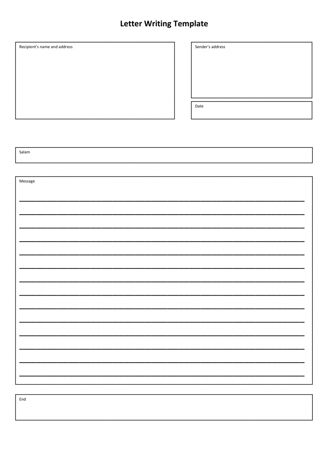 Letter Writing Template C5 Adab | An Nasihah Publications
