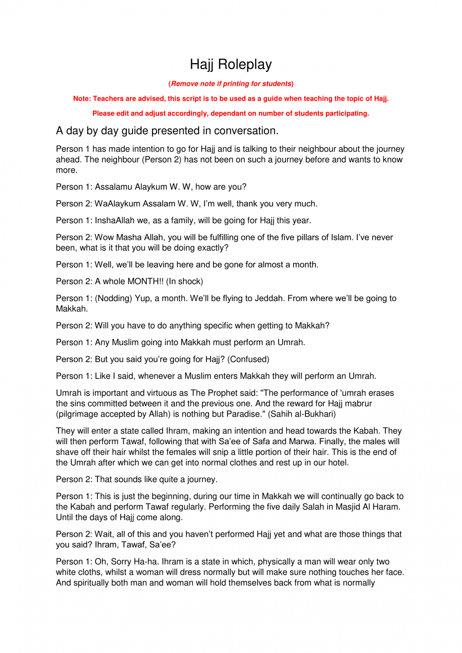 Hajj Roleplay | An Nasihah Publications
