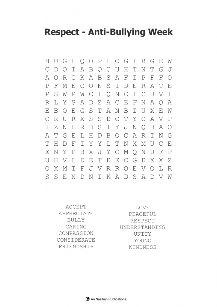 Respect Wordsearch | An Nasihah Publications