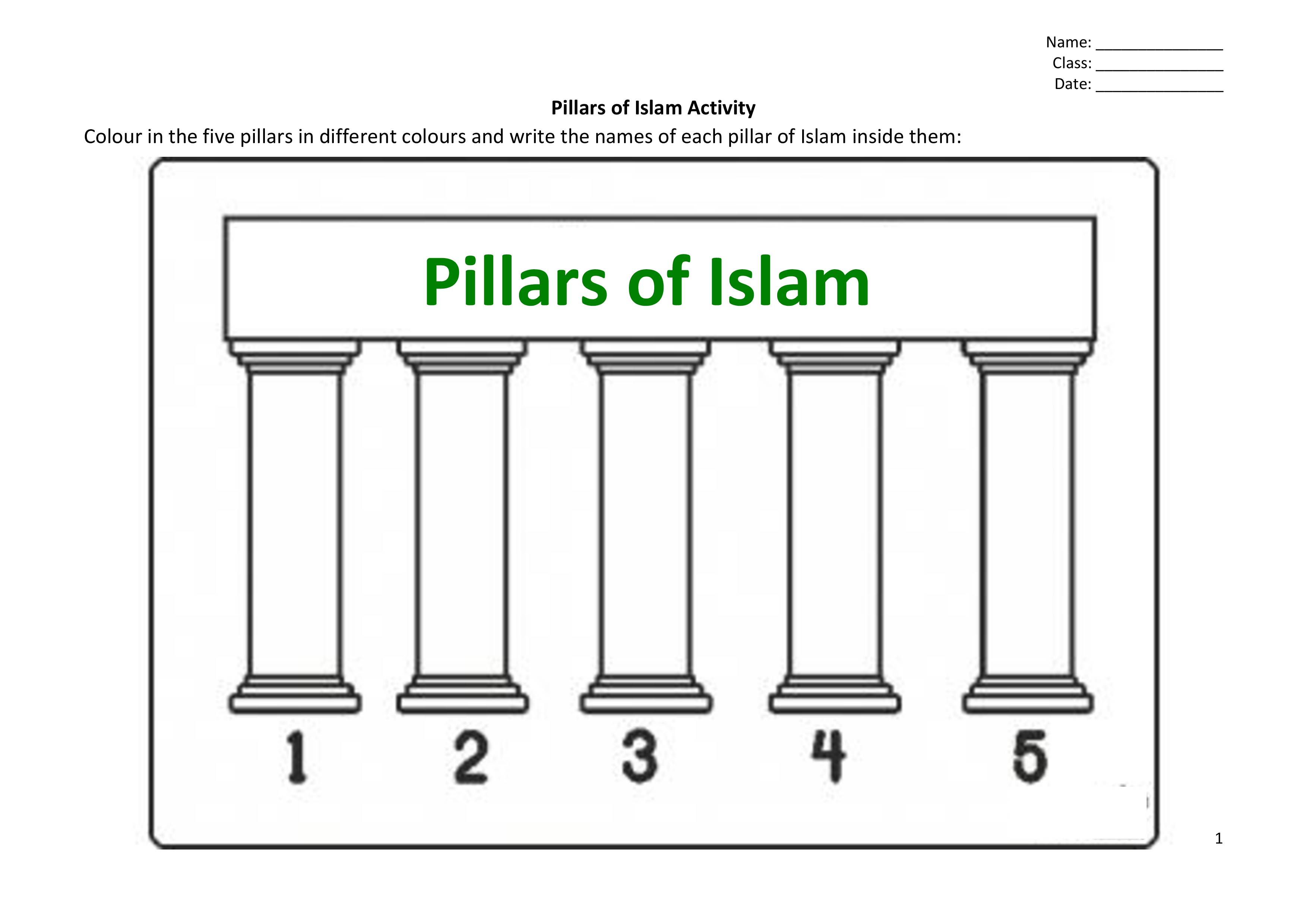 Pillars Of Islam Activity An Nasihah Publications