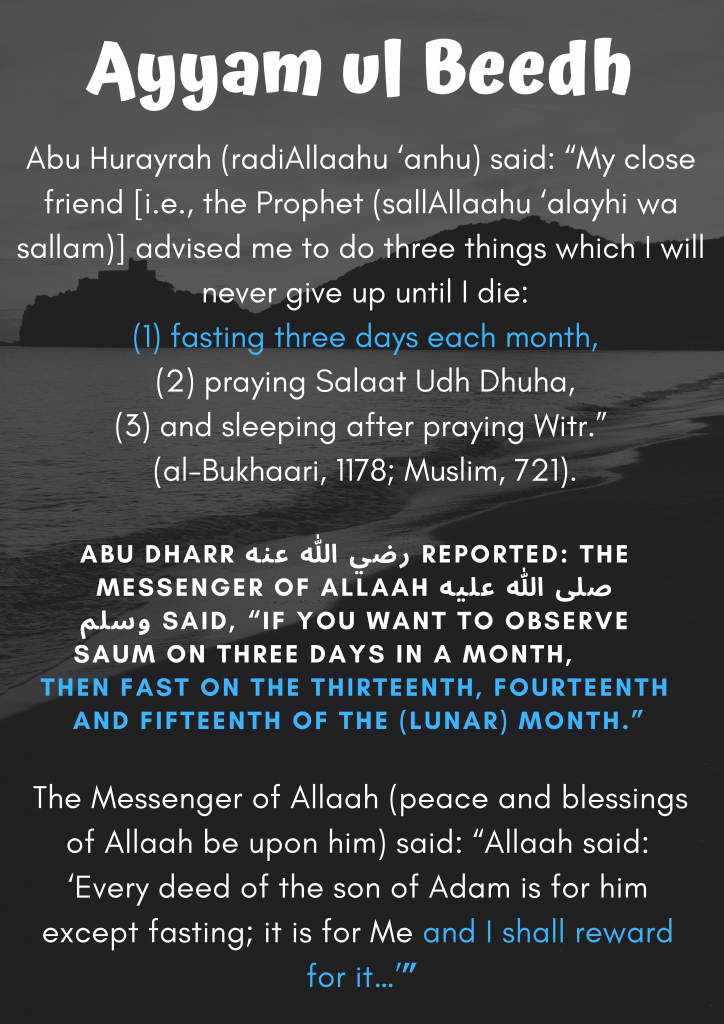 Ayyam Ul Beedh Poster | An Nasihah Publications