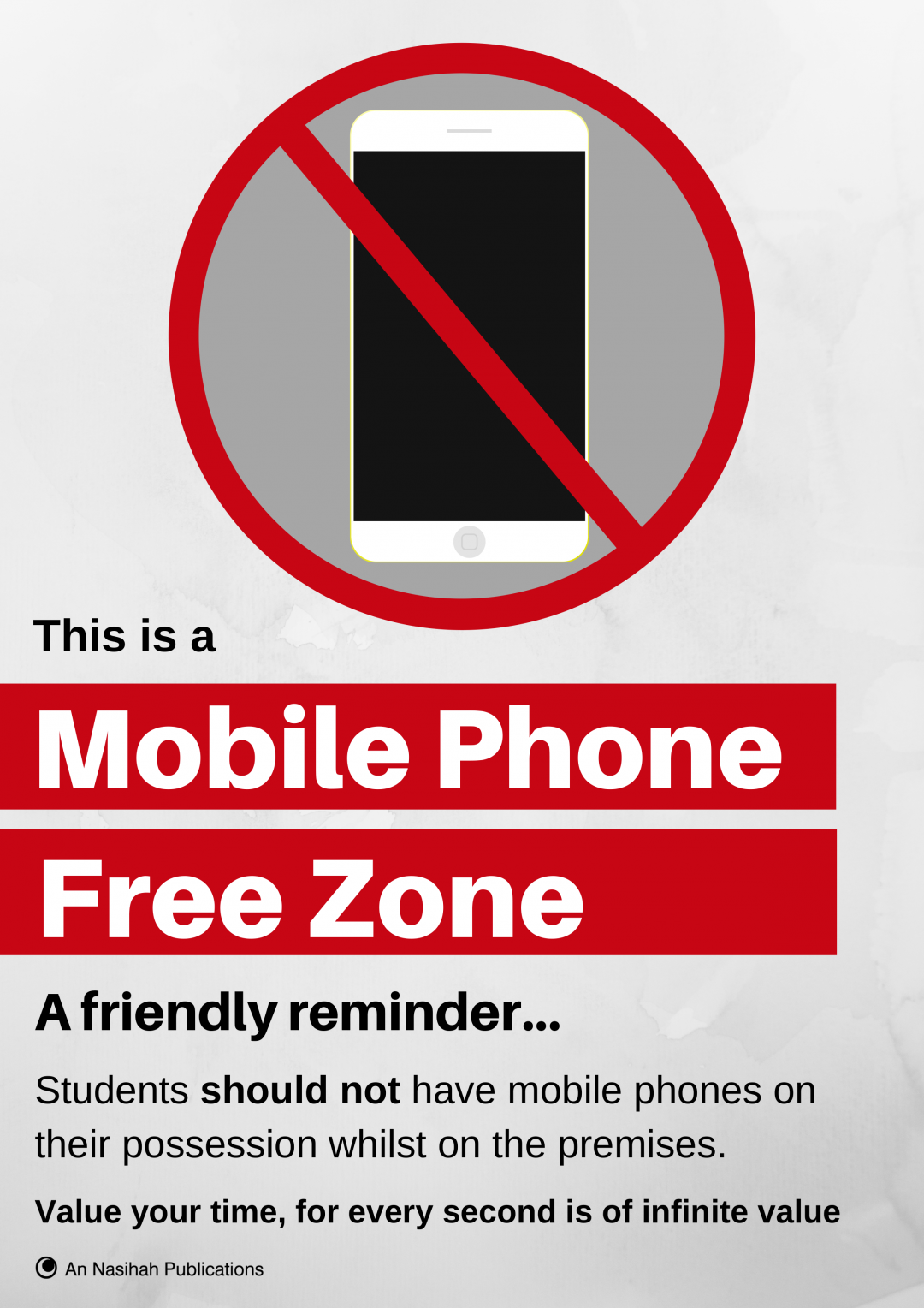 No Mobile Phones Poster | An Nasihah Publications